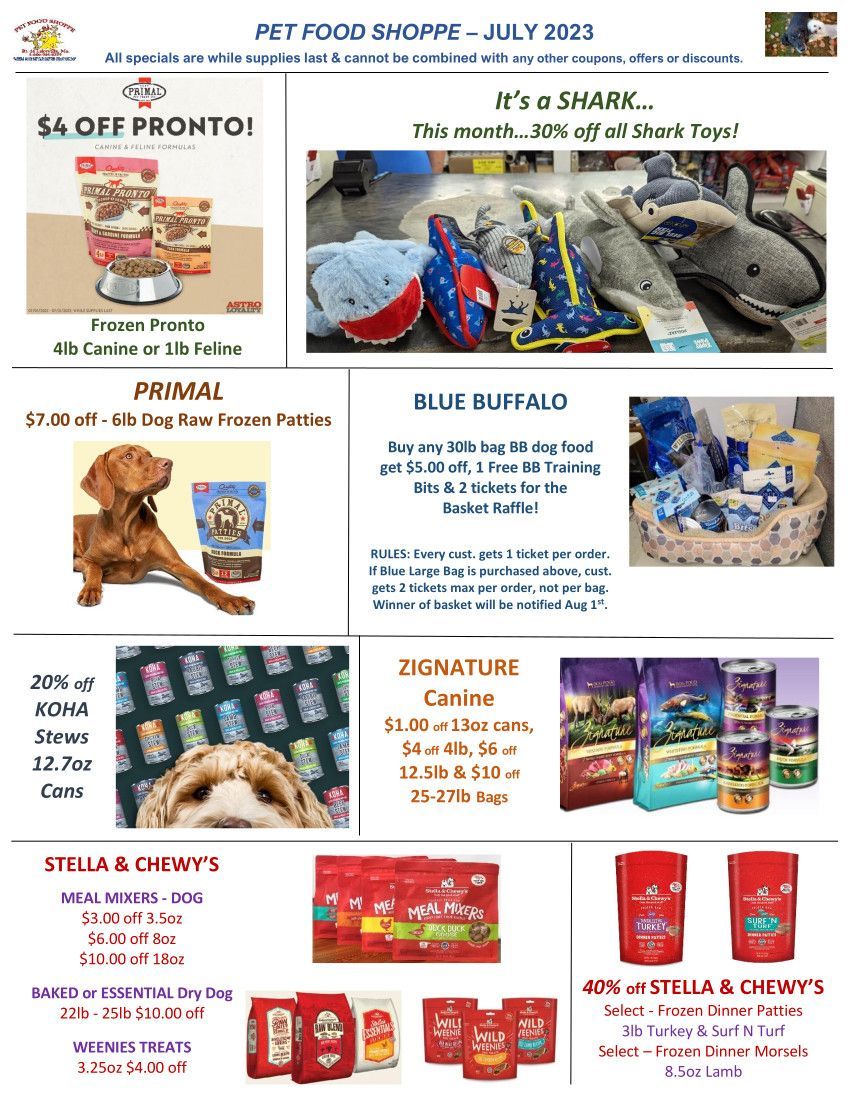 Sales and Events | Pet Food Shoppe Ltd