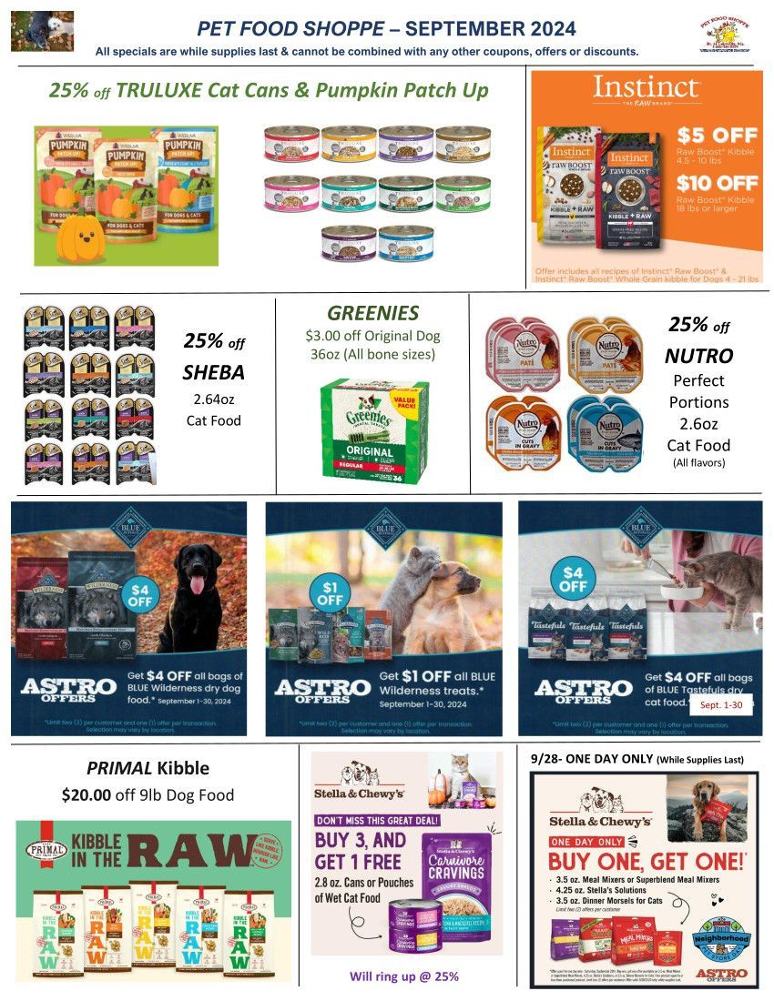 Sales and Events | Pet Food Shoppe Ltd