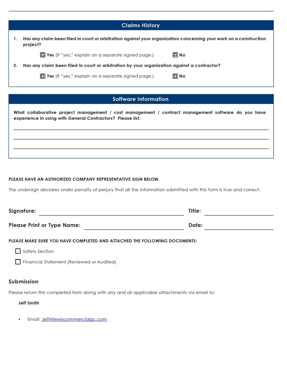 Qualification Form