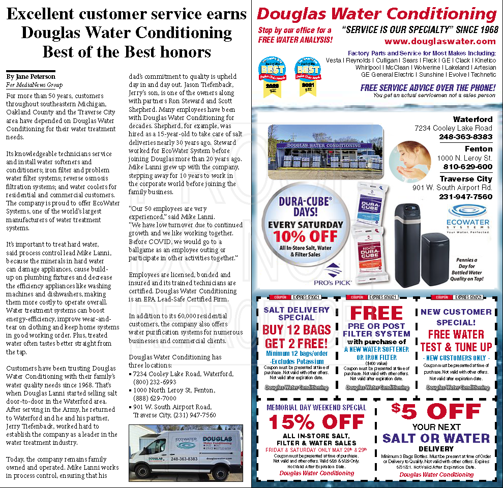 About Douglas Water Conditioning | Waterford Water Treatment