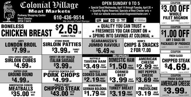 Colonial Village Meat Market Specials | West Chester, PA
