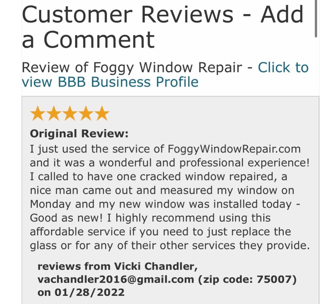Foggy Window Repair | Window Replacement | Irving, TX