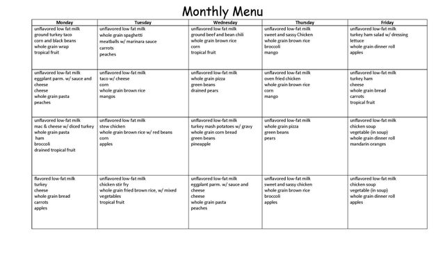 Family Food Calendar
