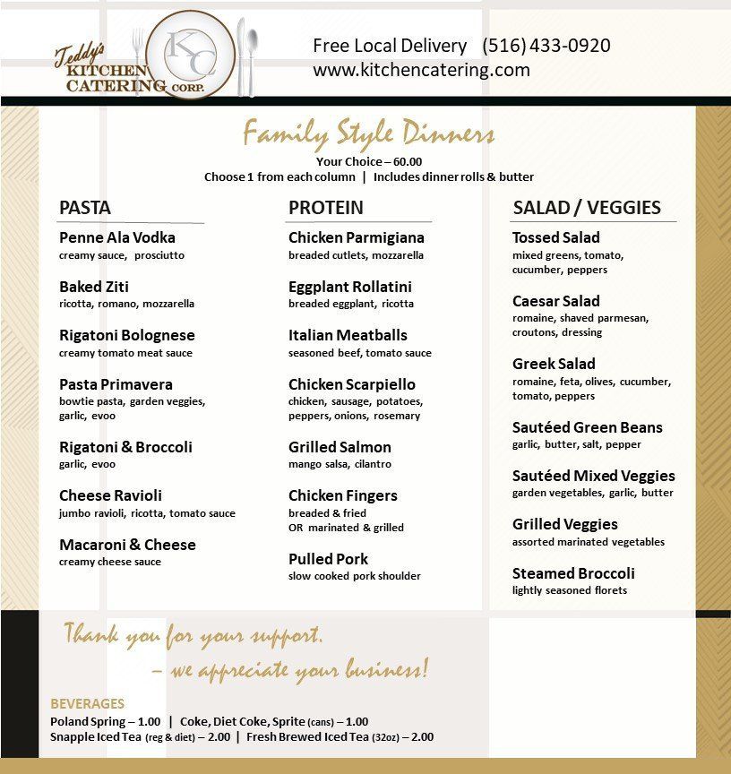 Teddy's Kitchen Catering Corp Appetizers Menu | Bethpage, NY