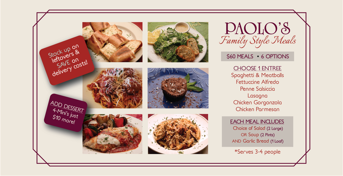 Paolo's Italian Restaurant | Lunch and Dinner | Kent, WA