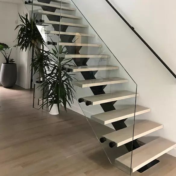 Custom Straight Stringer Stairs - Single, Double & Side Stringer ...