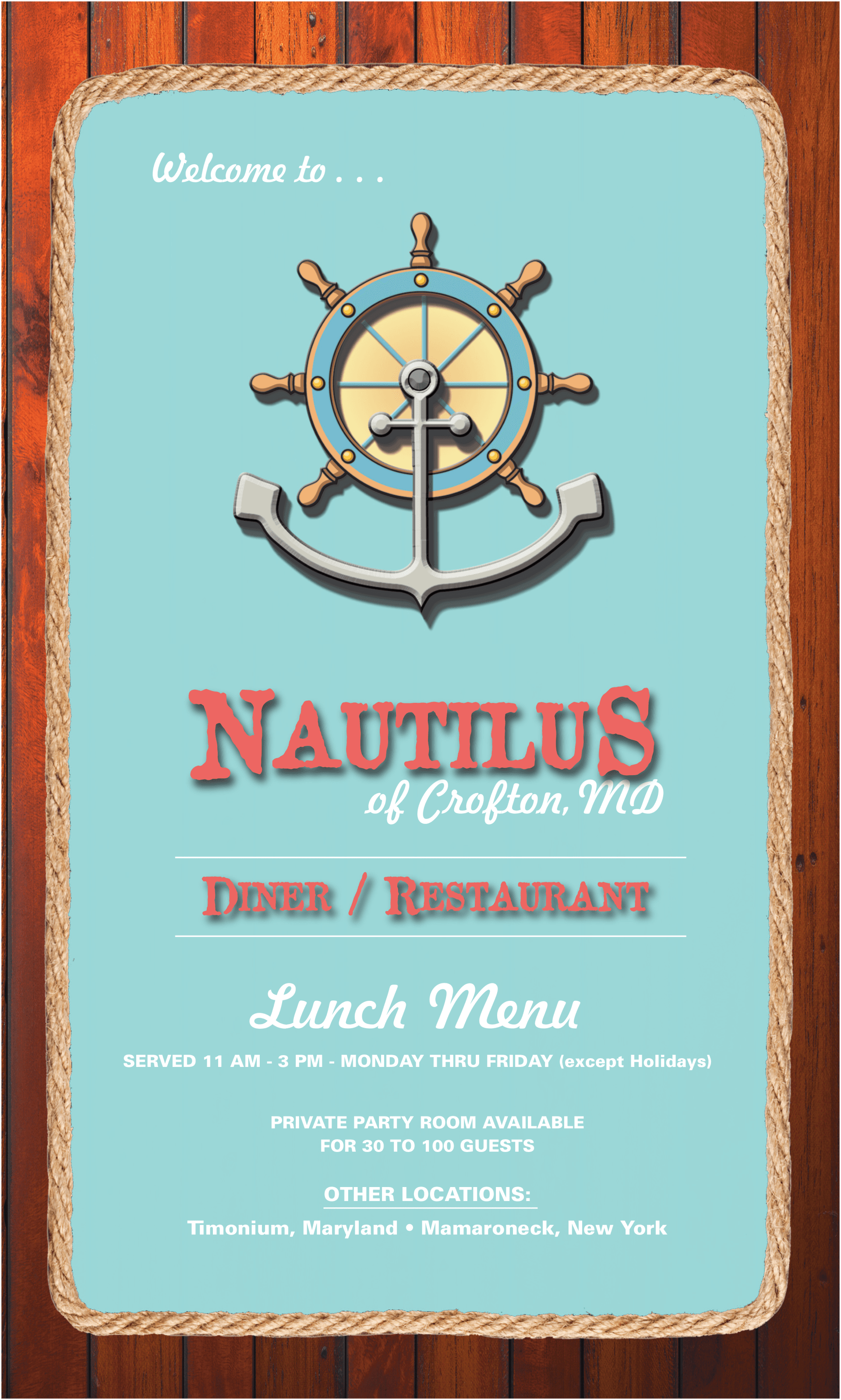 Nautilus Diner-Restaurant Crofton Lunch Menu | Crofton, MD