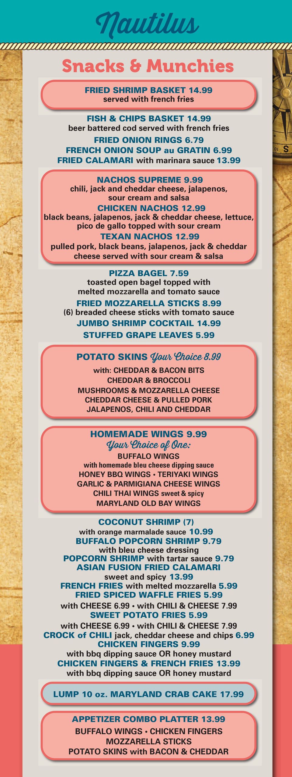 Nautilus Diner-Restaurant Timonium Menu | Timonium, MD