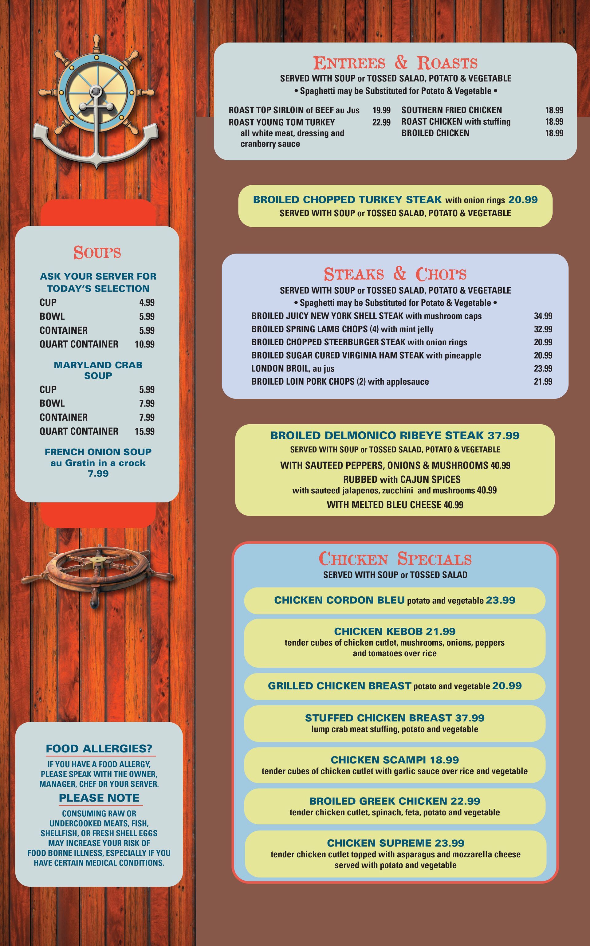 Nautilus Diner-Restaurant Timonium Menu | Timonium, MD