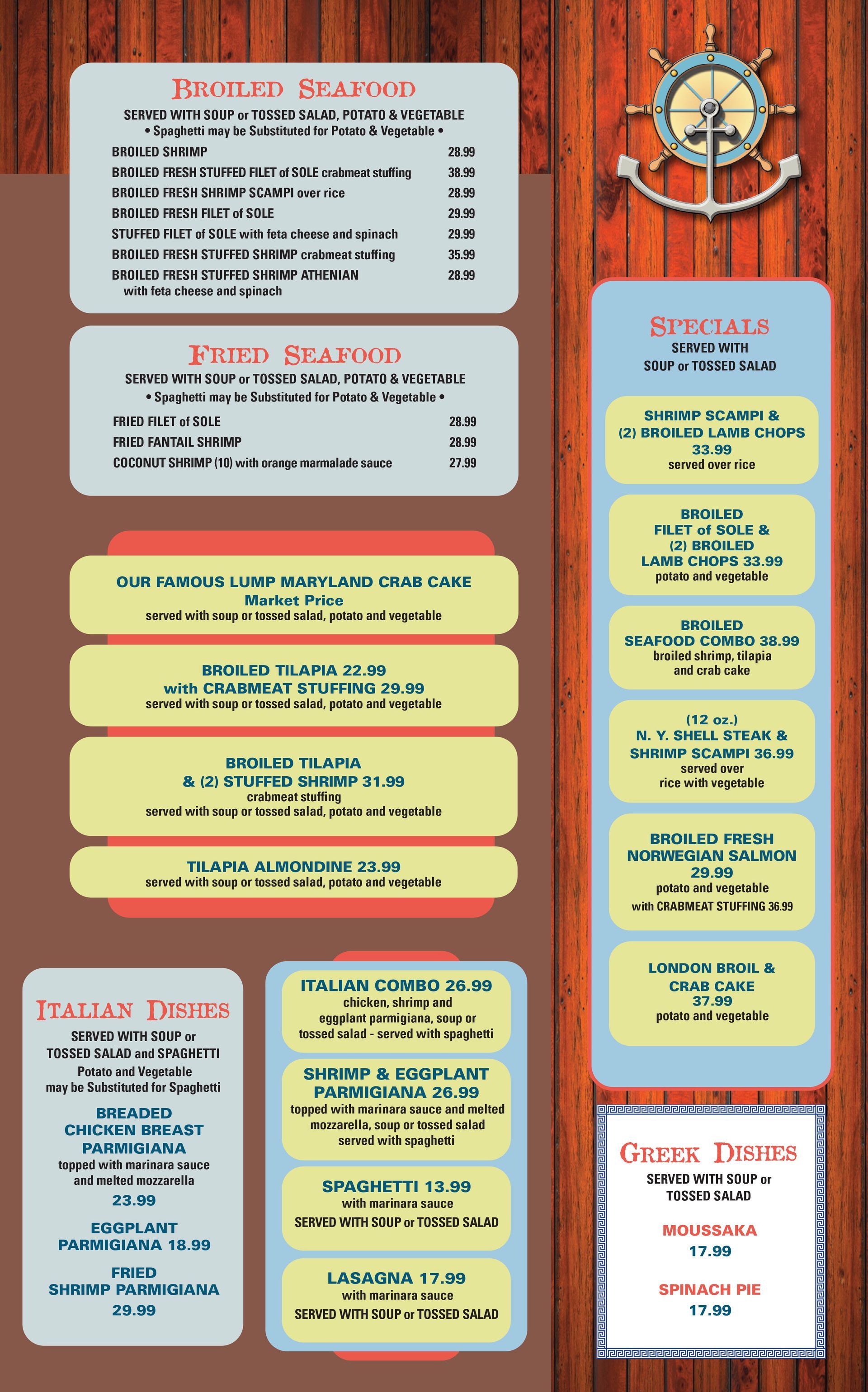 Nautilus Diner-Restaurant Timonium Menu | Timonium, MD
