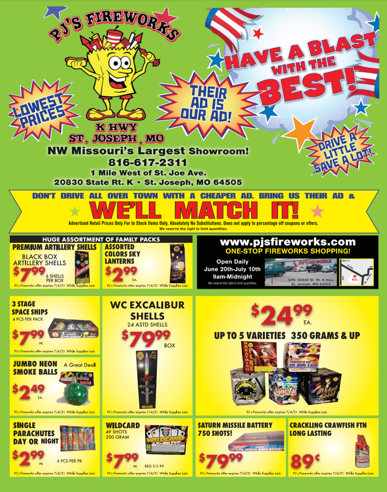 PJ's Fireworks | Fireworks Display | Saint Joseph, MO