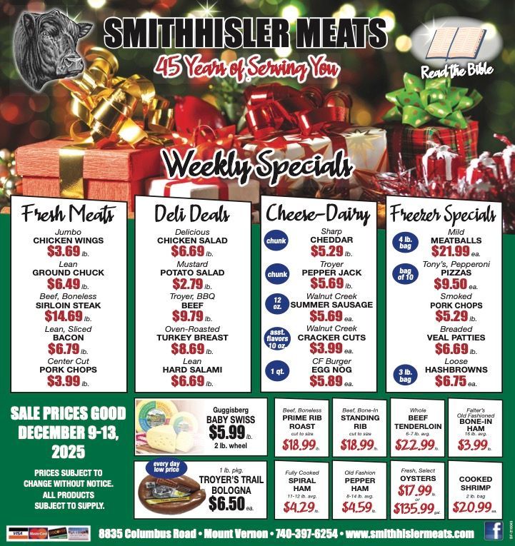 Weekly Specials | Smithhisler Meats | Mount Vernon, OH