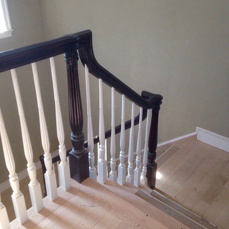 Over Post and Intermediate Rail Above Carpet Gallery Kirksey Stairs