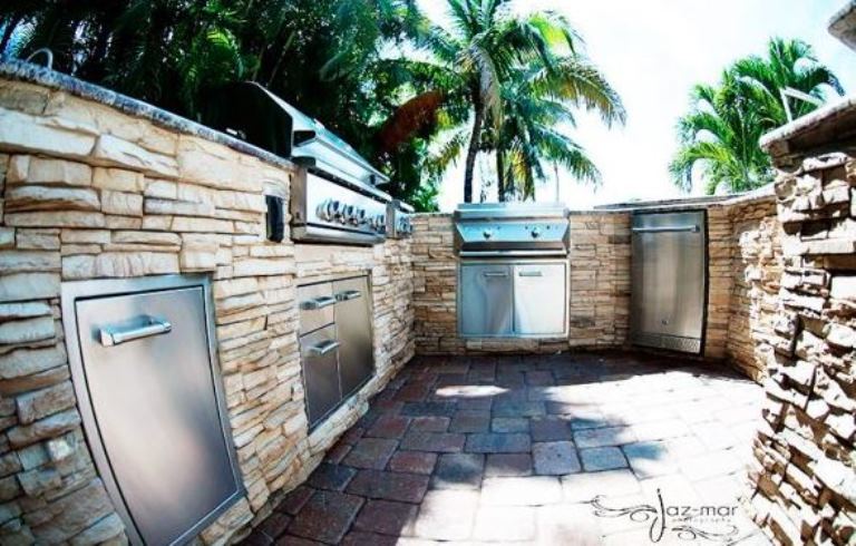 Natural and Cultured Stone Outdoor Kitchens