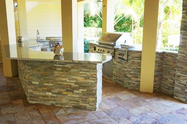 Natural and Cultured Stone Outdoor Kitchens
