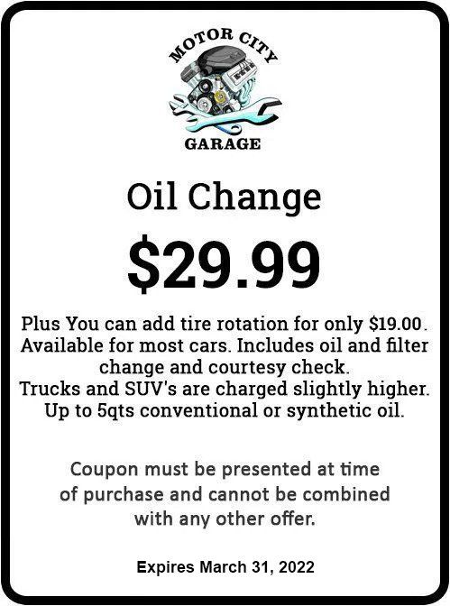 Motor City Garage Special Offers | Hackettstown, NJ