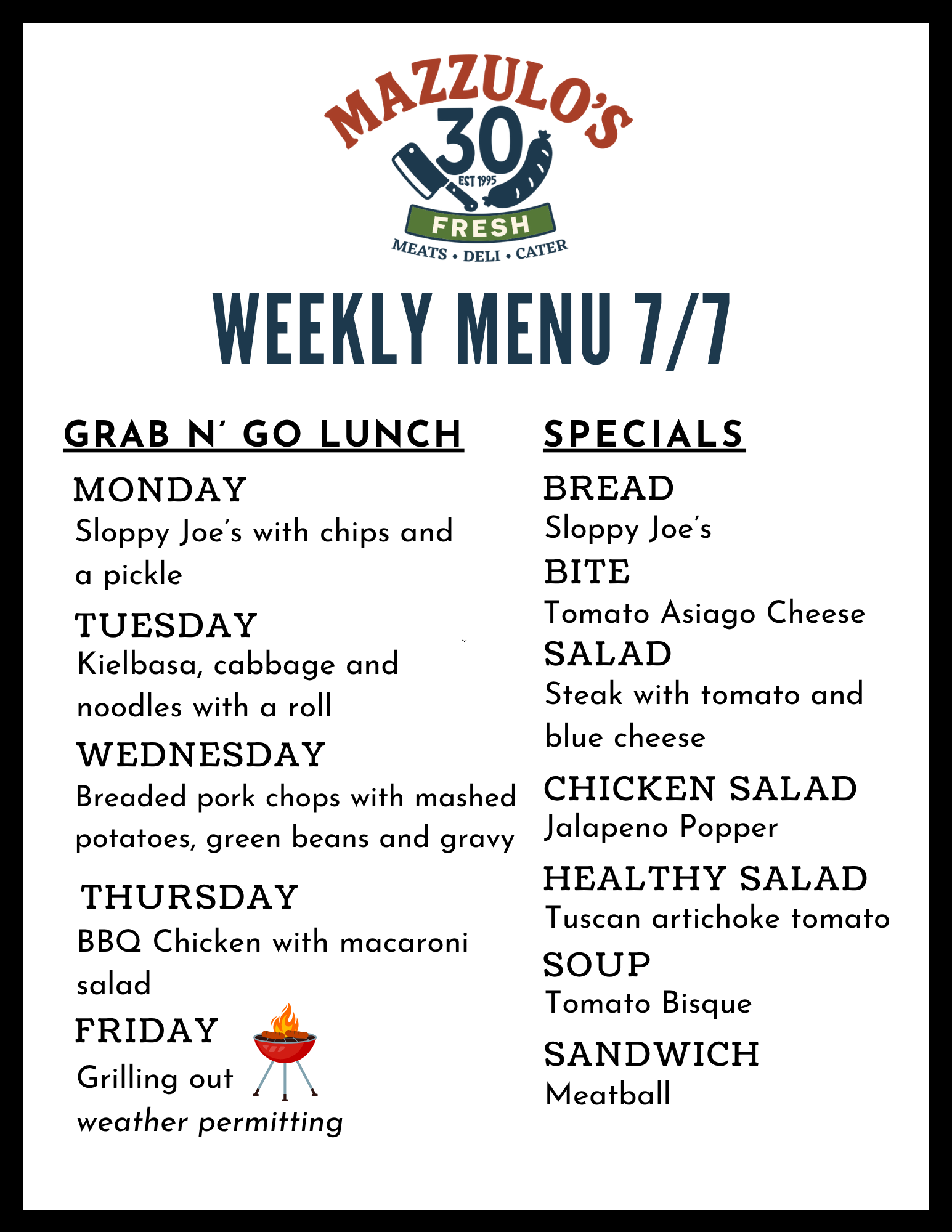 This Week! | Mazzulo's Market