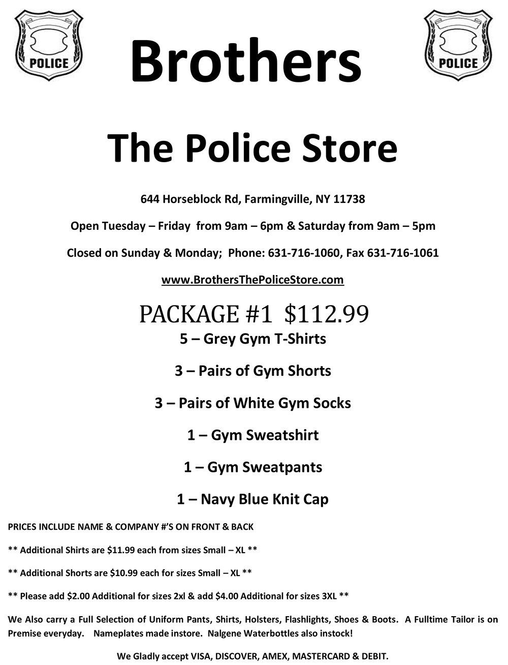 Brothers The Police Store | Police Uniforms Farmingville NY