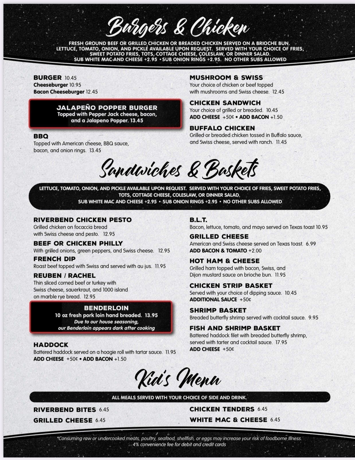 Food Menu | Drinks Menu | Manchester, IA