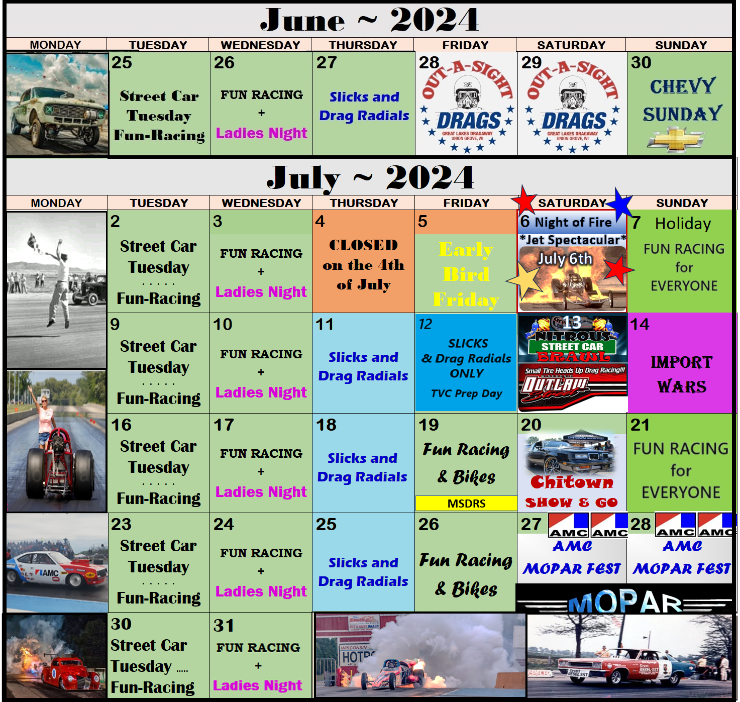 Drag Racing Track Calendar | Great Lakes Dragaway