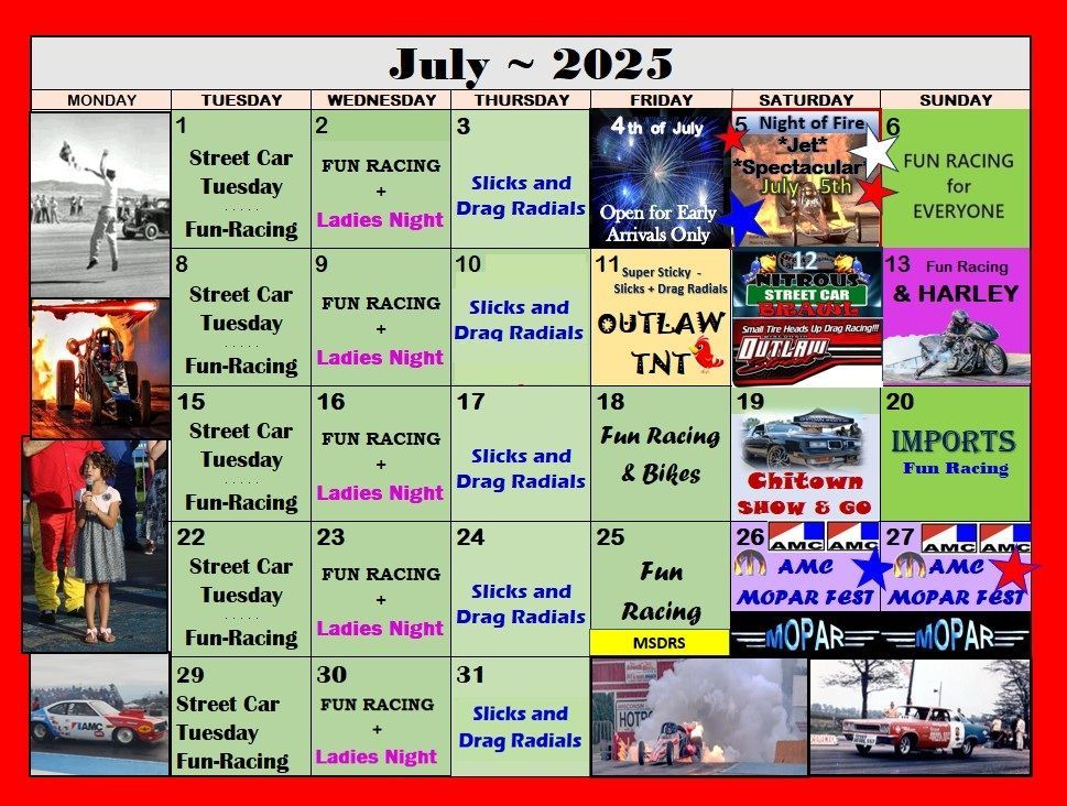 Drag Racing Track Calendar | Great Lakes Dragaway