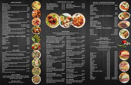 Anthony's pizza menu store