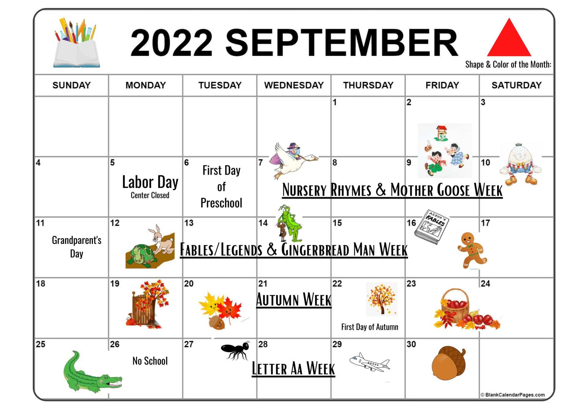 Sunrise Sunset Preschool & Childcare Center Calendar West Fargo