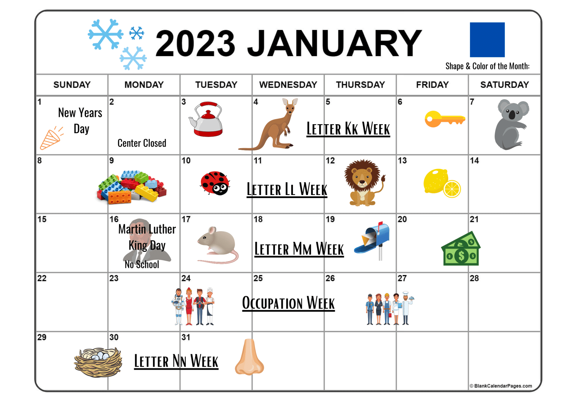 Sunrise Sunset Preschool & Childcare Center Calendar West Fargo