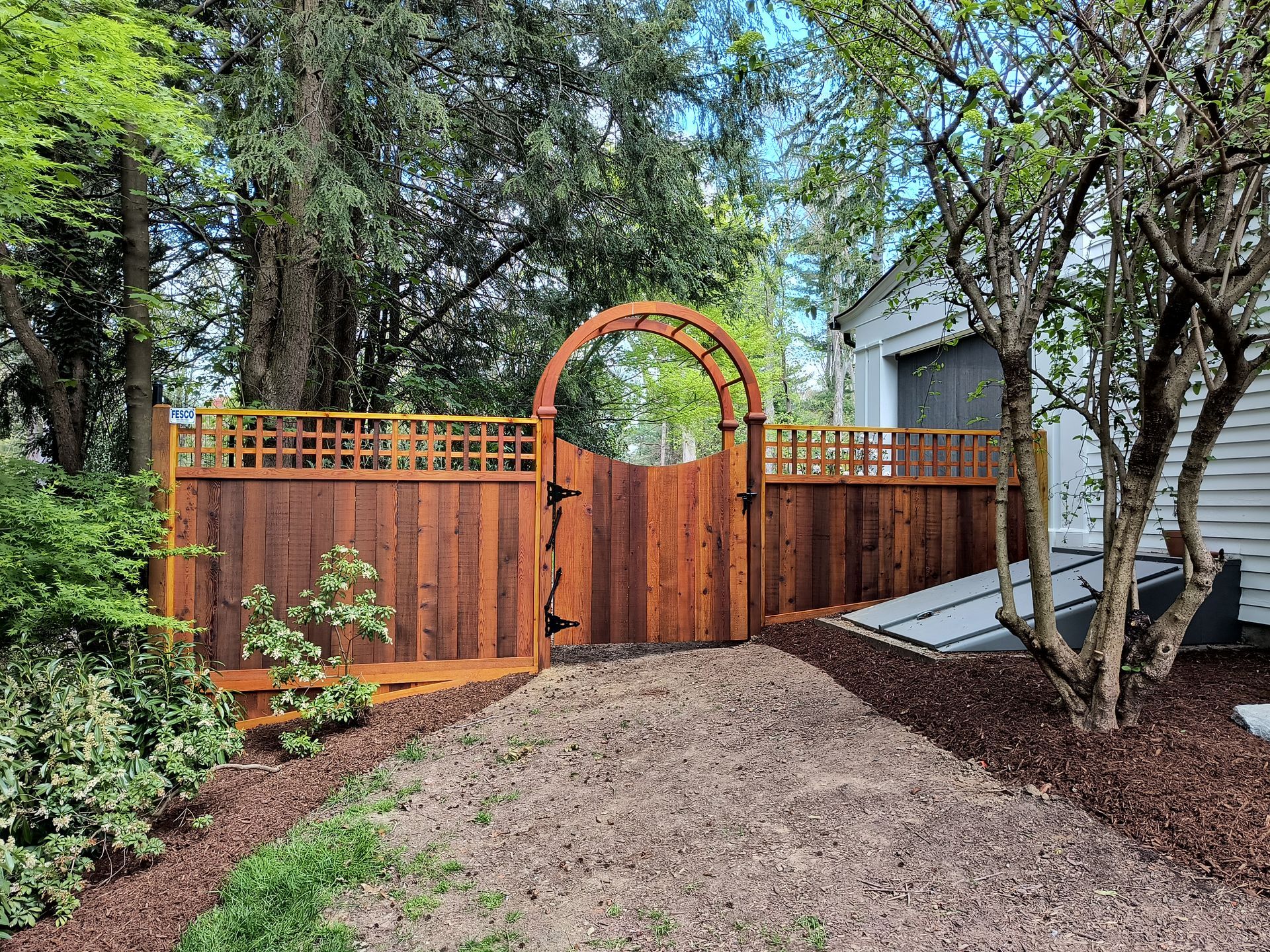 Custom Red Cedar Fence and Arbor