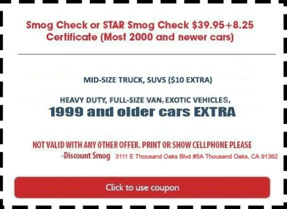 Discount Smog | Smog Testing Center | Thousand Oaks, CA