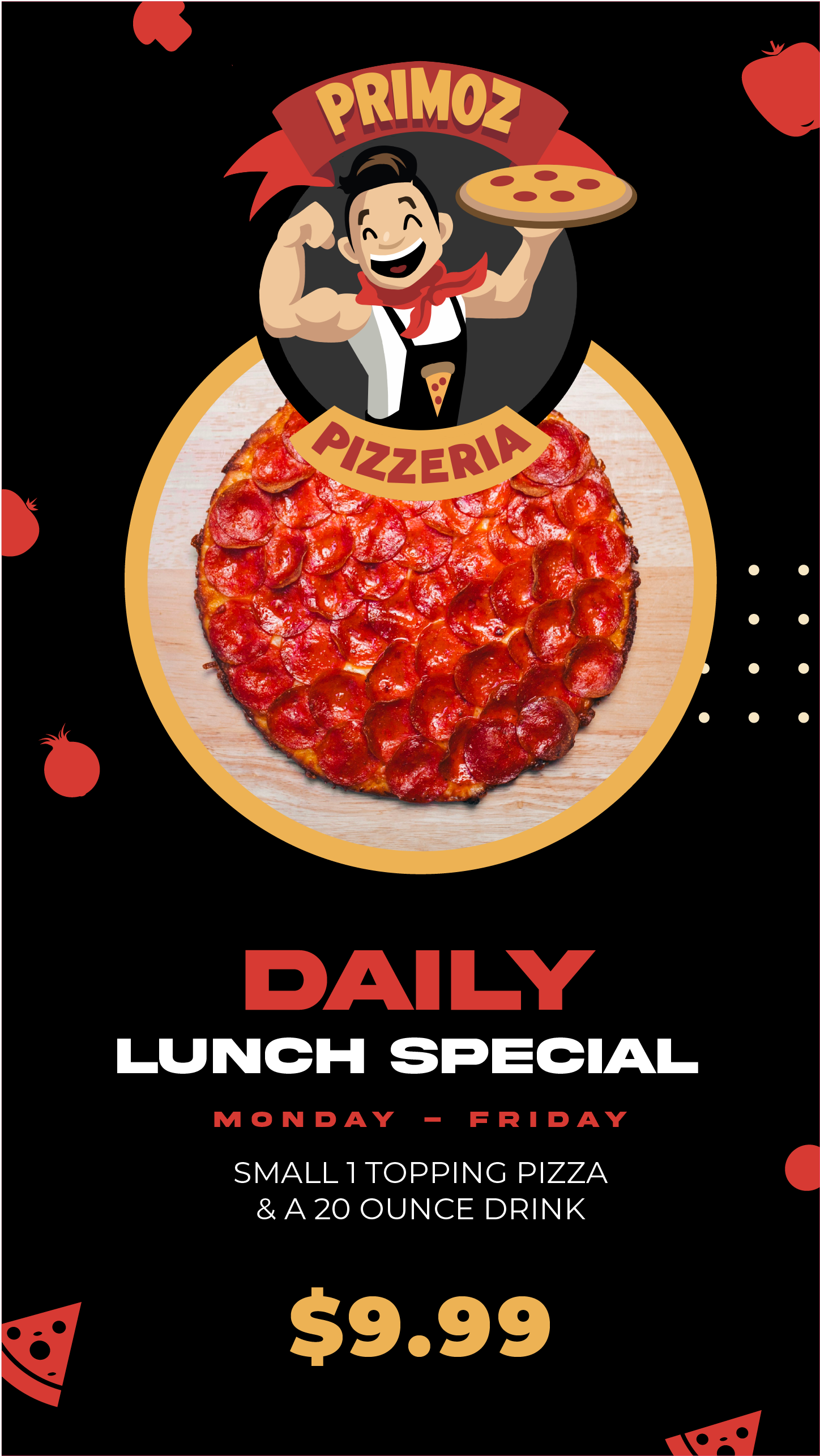 Primoz Pizza Specials | Primoz Pizza Wings Menu | Pizza Delivery Available