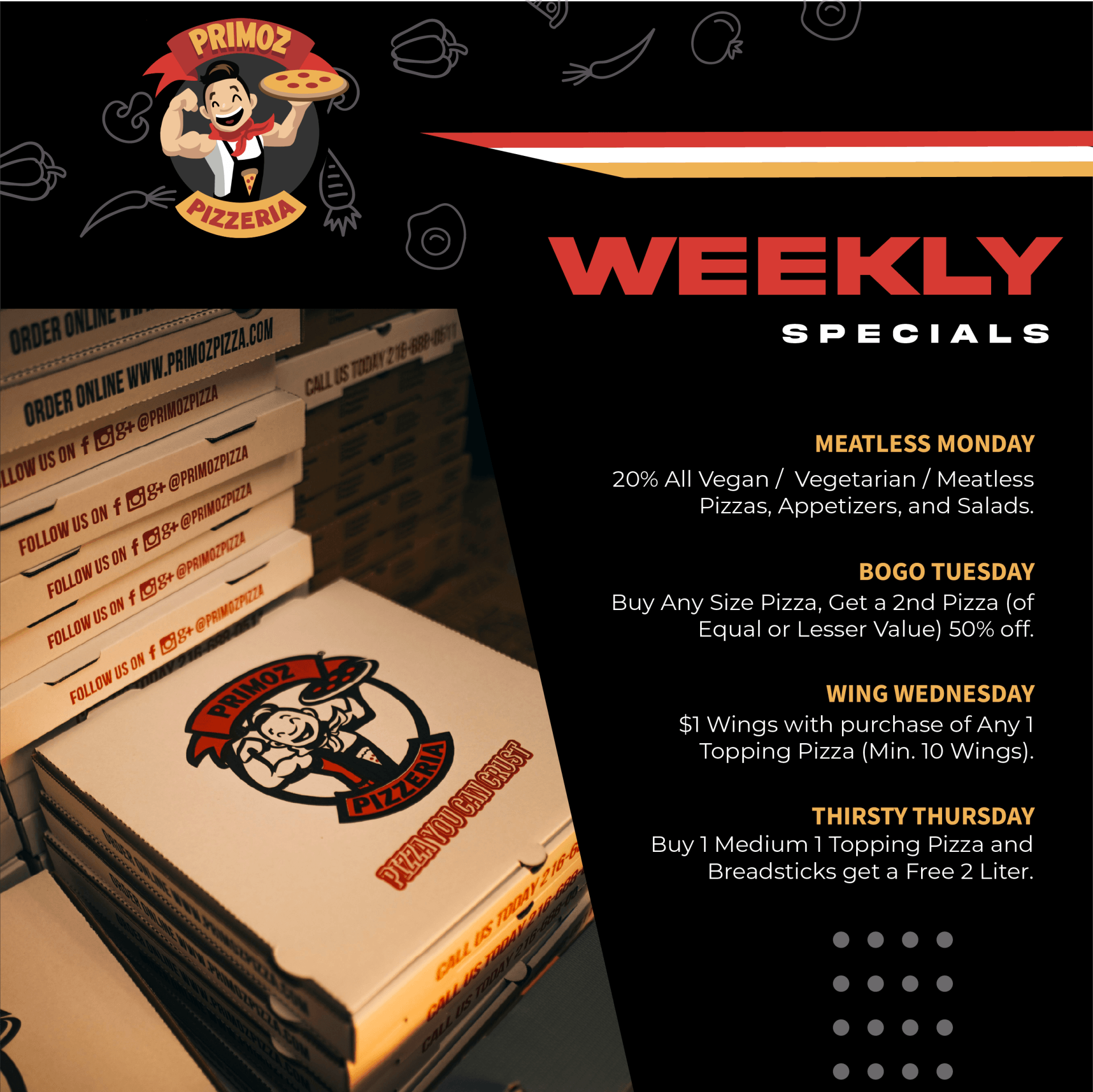 Primoz Pizza | Pizza Carry Out | Pizza Delivery Available